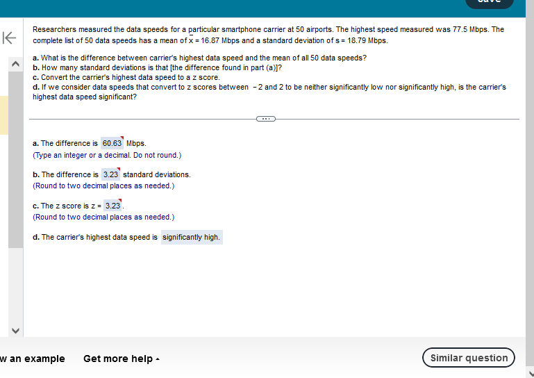 Solved Researchers measured the data speeds for a particular | Chegg.com