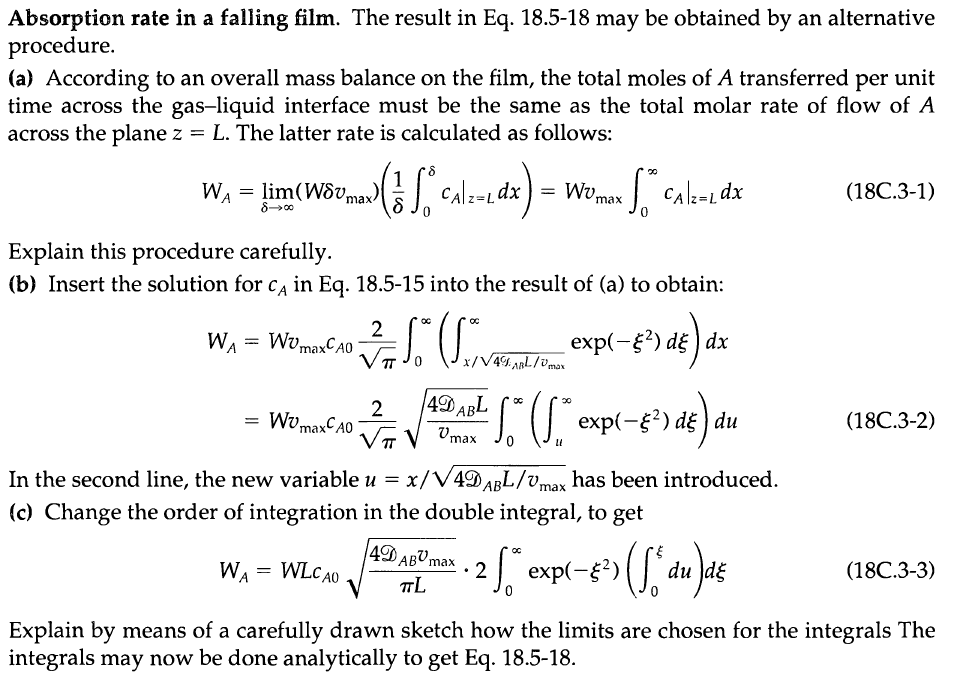Absorption rate in a falling film. The result in Eq. | Chegg.com