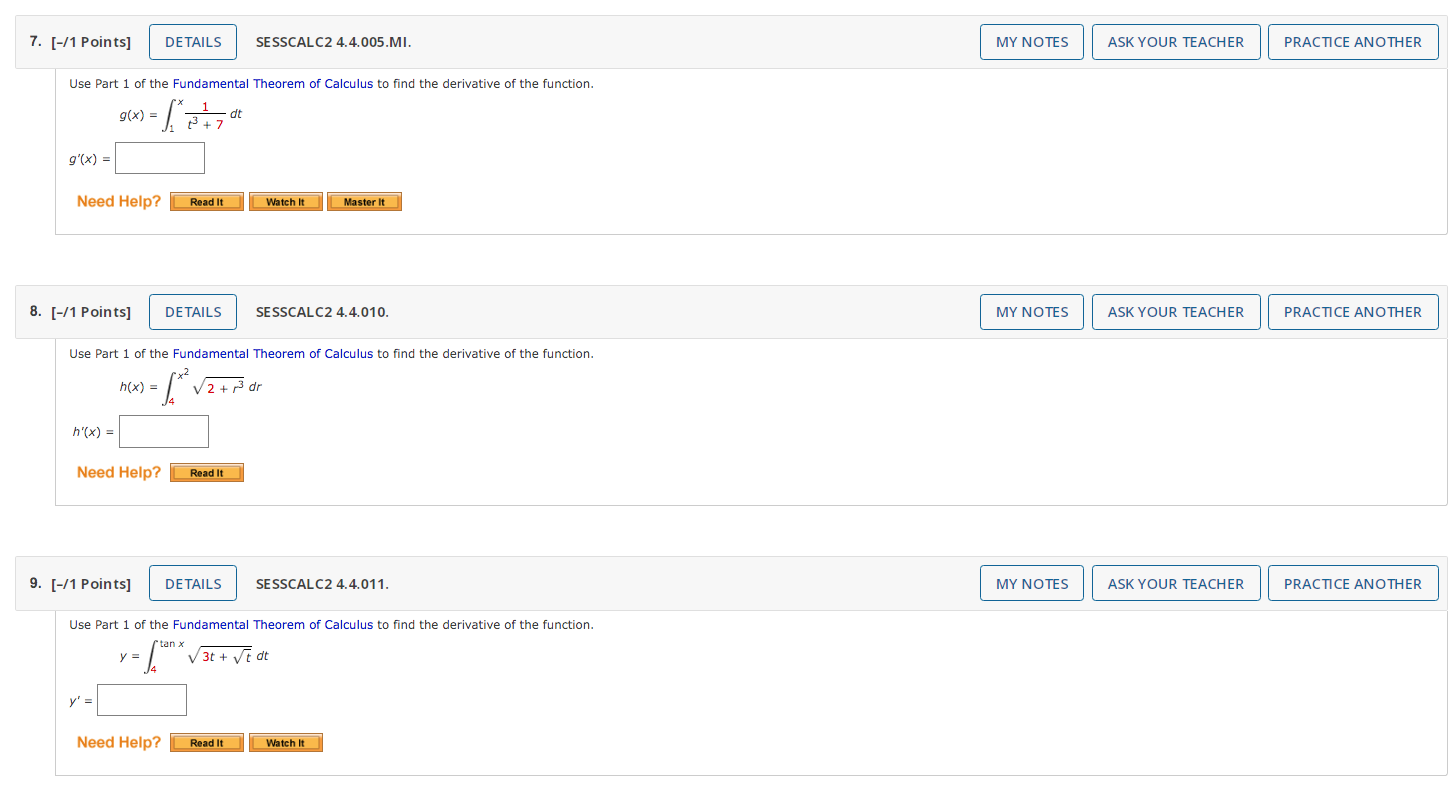 Solved 7. [-/1 Points] DETAILS SESSCALC2 4.4.005.MI. MY | Chegg.com