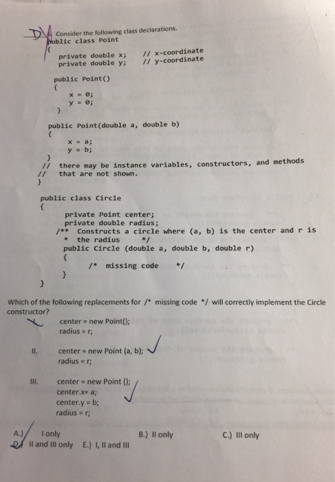 Solved Consider the following class declarations blic class | Chegg.com