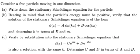 Solved Consider a free particle moving in one dimension (a) | Chegg.com