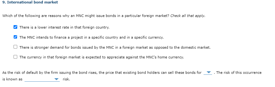 Solved Which of the following are reasons why an MNC might | Chegg.com