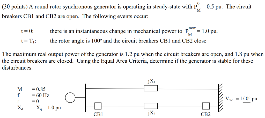 Solved 0 30 Points A Round Rotor Synchronous Generator Is