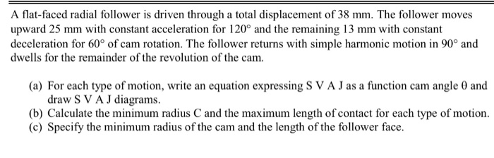 Solved A flat-faced radial follower is driven through a | Chegg.com