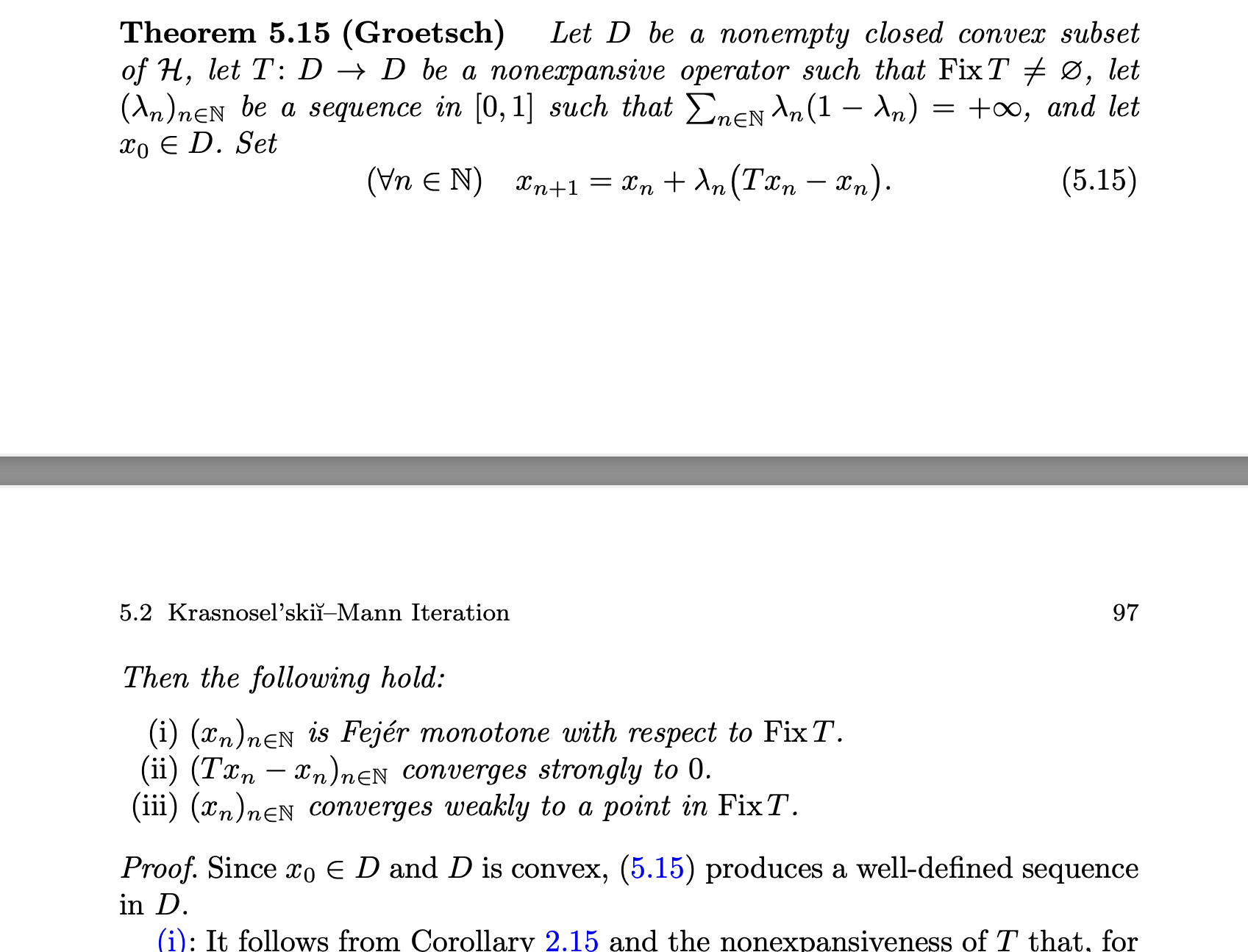 Solved Theorem 5.15 (Groetsch) ﻿Let D ﻿be a nonempty closed | Chegg.com