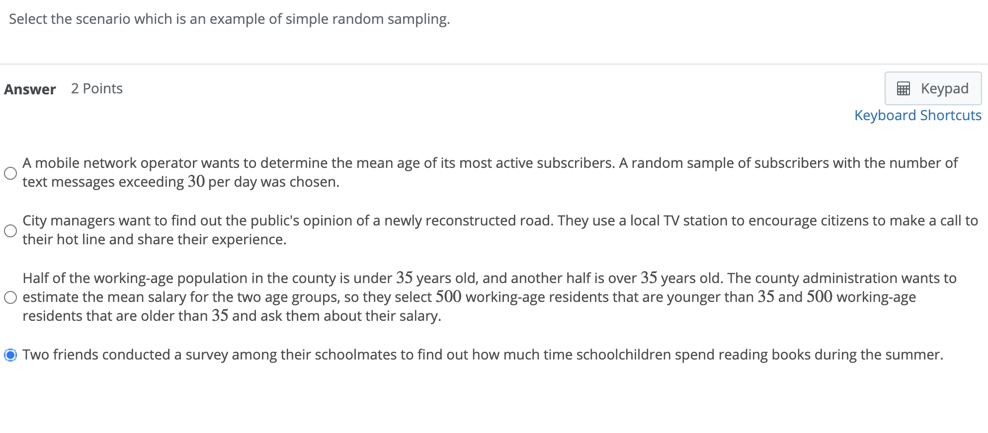 Solved Select the scenario which is an example of simple | Chegg.com
