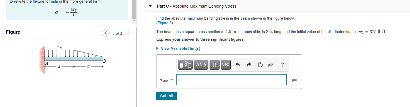 Solved to rewrite the flexure formula in the more general | Chegg.com
