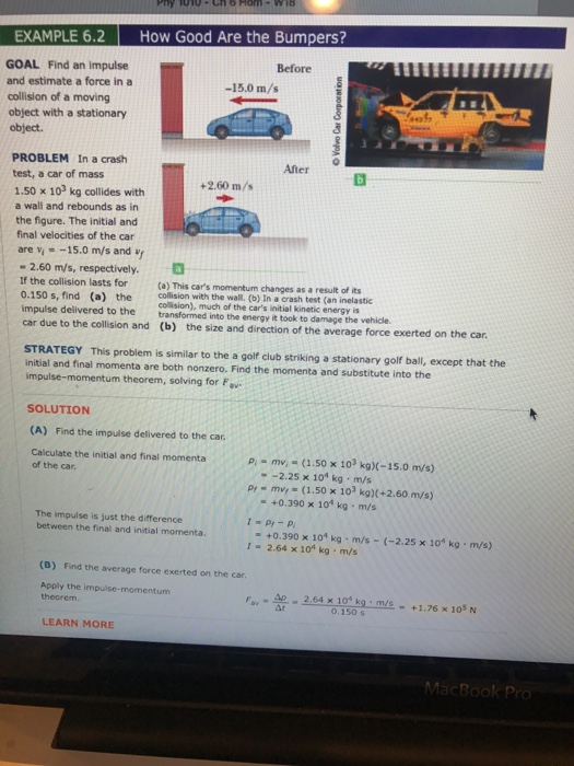 Solved EXAMPLE 6.2 How Good Are the Bumpers? Before GOAL | Chegg.com