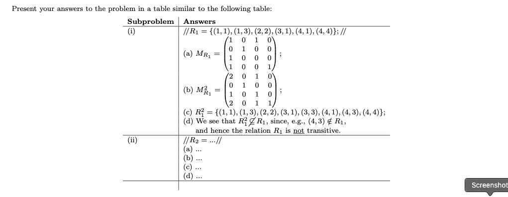 3. (Transitive Relations). For each of the following | Chegg.com