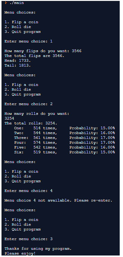 Solved Problem Statement: Create a program with four | Chegg.com