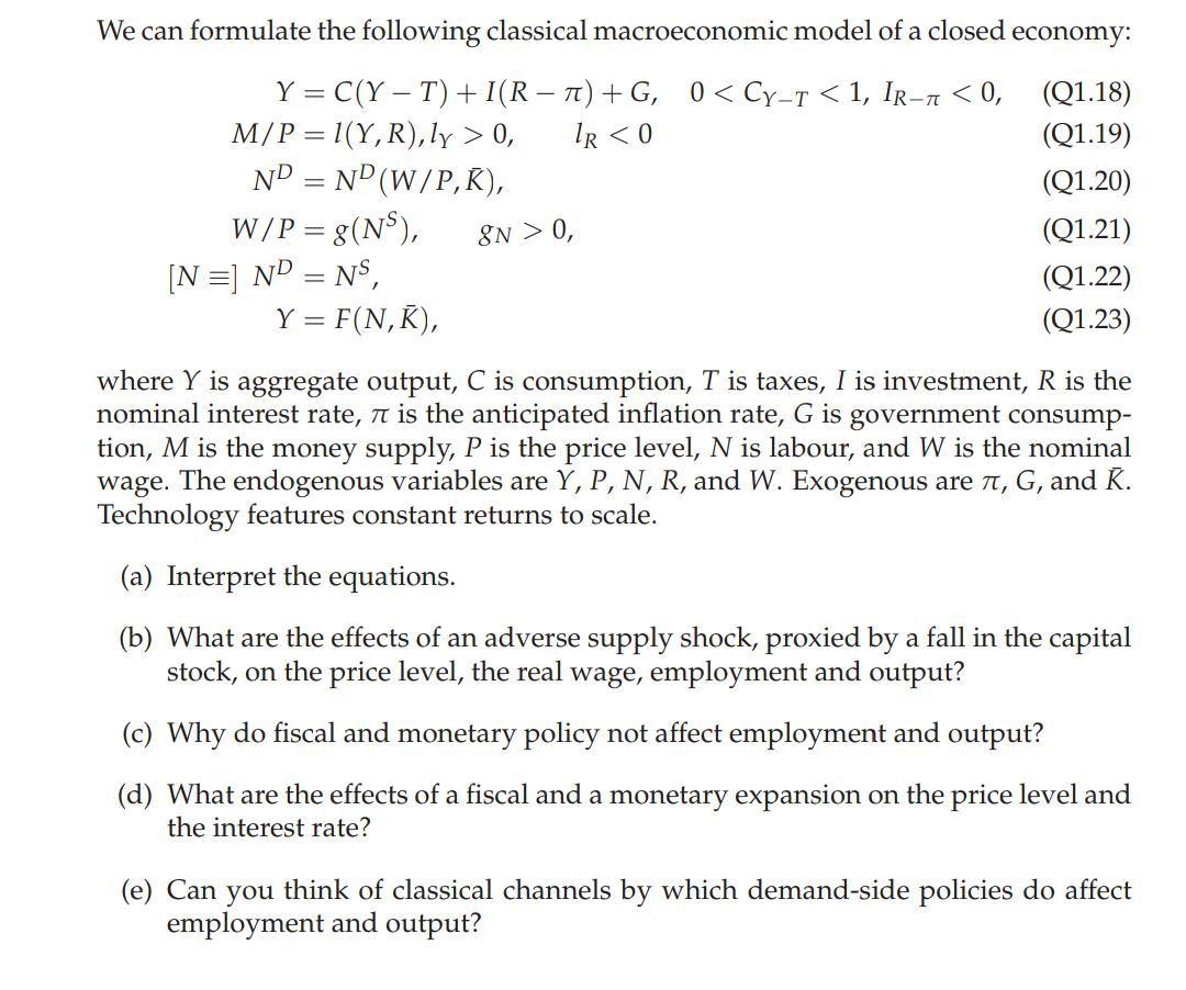Solved We can formulate the following classical | Chegg.com