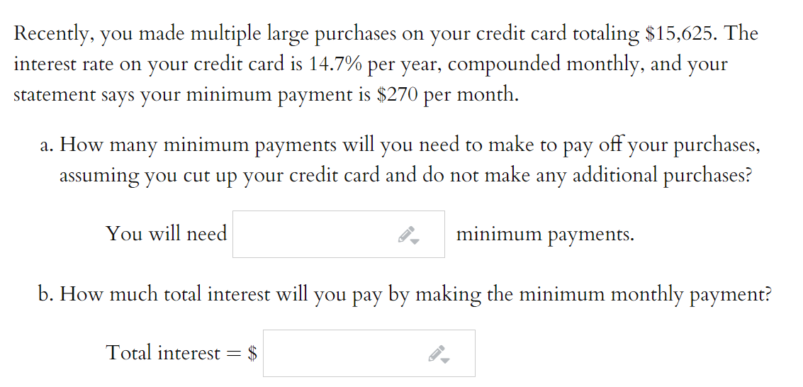 Solved Recently, you made multiple large purchases on your | Chegg.com