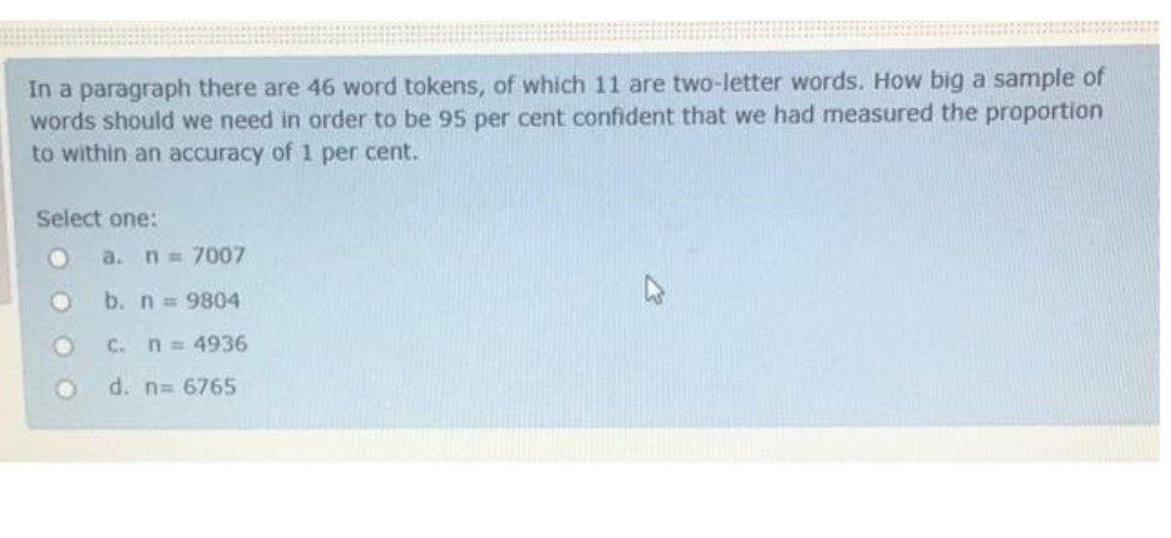 Solved In a paragraph there are 46 word tokens, of which 11 | Chegg.com