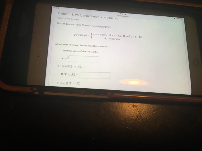Solved Problem 3 Pmf Expectation And Variance 00v6 0