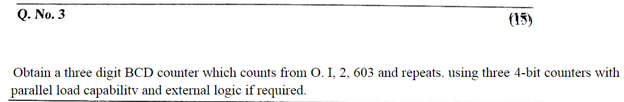 Solved Obtain a three digit BCD counter which counts from O. | Chegg.com