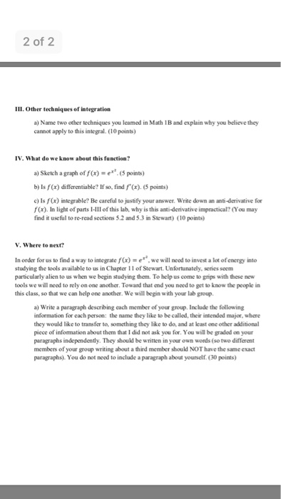 Solved Math IC Lab f(x) e' The Failure of Math 1B We will | Chegg.com