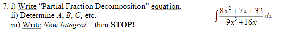 Solved 7.1) Write "Partial Fraction Decomposition" equation. | Chegg.com