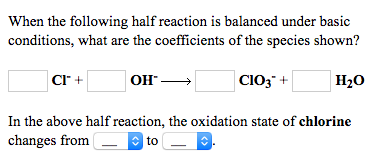 Solved When the following half reaction is balanced under | Chegg.com