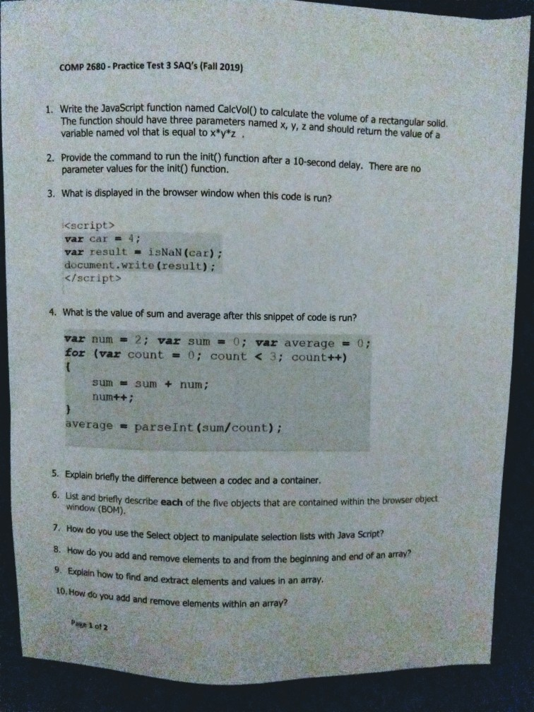 Solved 11 Explain How To Sort And Reverse Sort An Array Is 0184