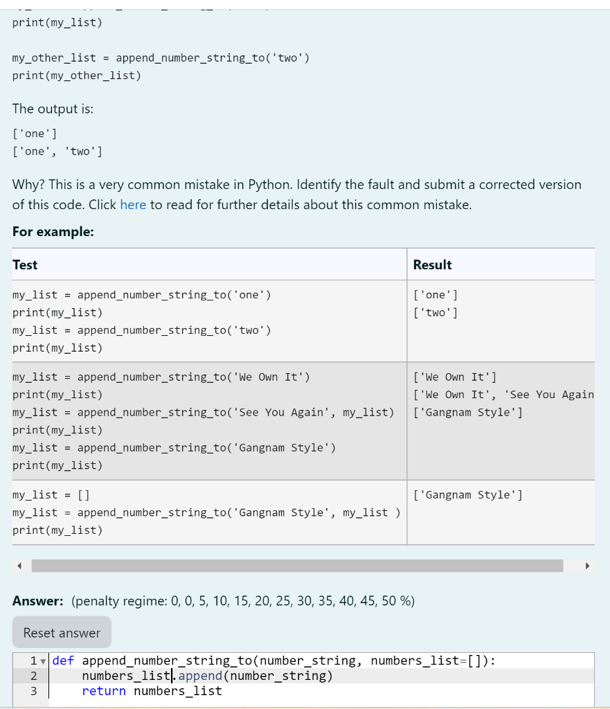 Solved Fix the faulty function in the answer box below named | Chegg.com