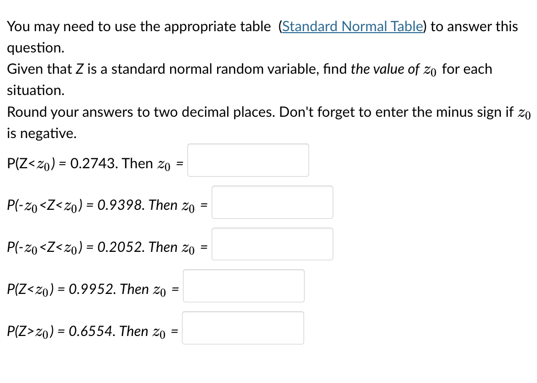 Solved You may need to use the appropriate table (Standard | Chegg.com