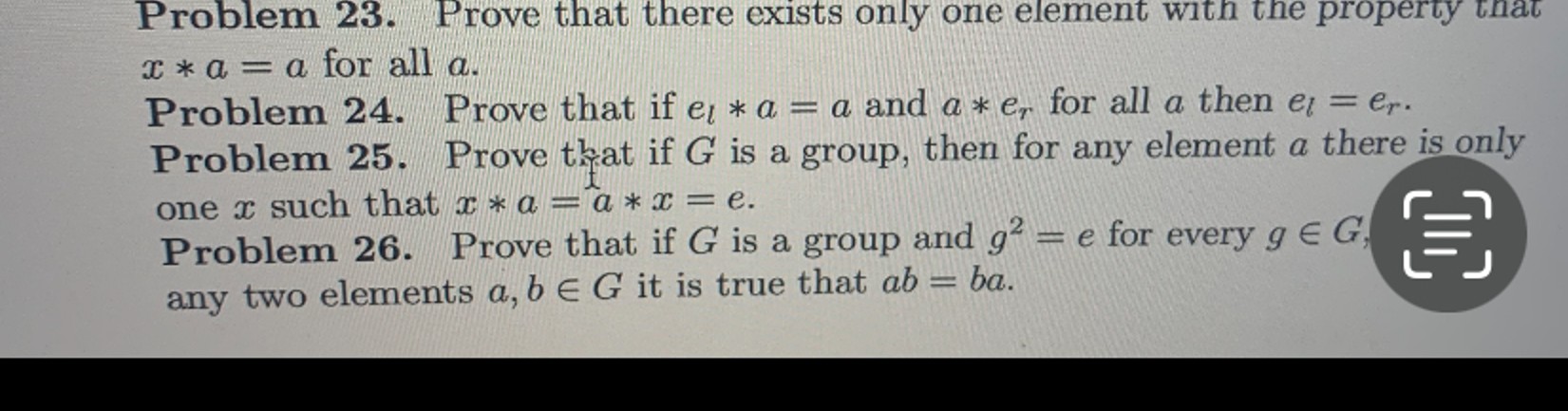 Solved Problem 23. ﻿Prove that there exists only one element | Chegg.com