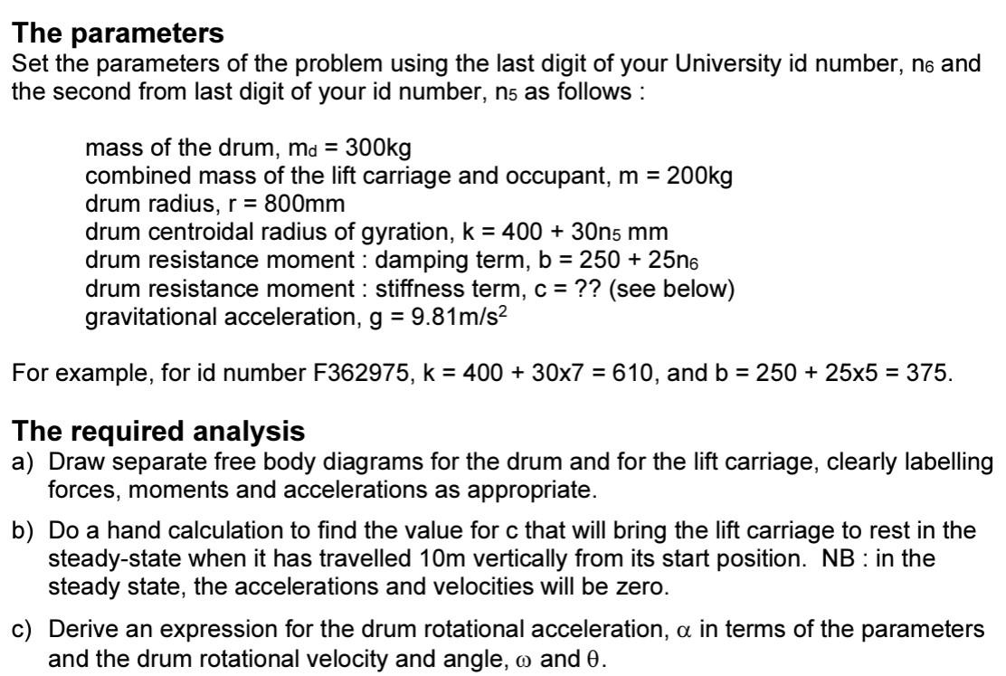 A simplified model of a passenger lift is shown in | Chegg.com