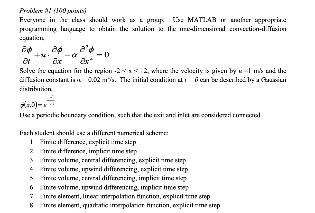 Problem #1 (100 points) Everyone in the class should | Chegg.com