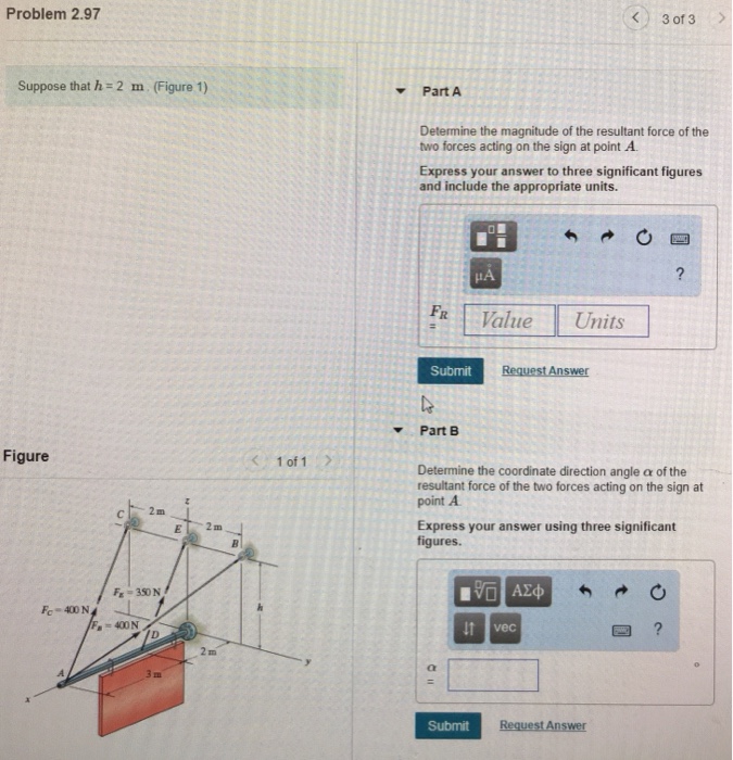 Solved Problem 2.97 く) 3013 Suppose that h 2 m (Figure 1) | Chegg.com
