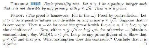 Solved (4) 5. a) Basic Primality Test: Let a > 1 be a | Chegg.com