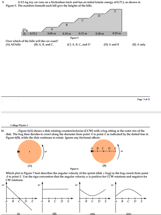 Solved 9 A 0.5 kg toy car runs on a frictionless track and | Chegg.com