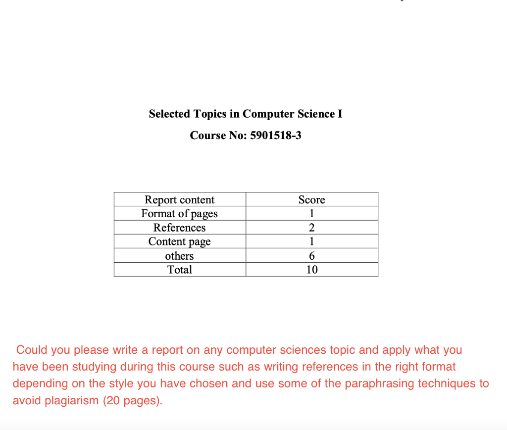 Solved Could you please write a report on any computer | Chegg.com