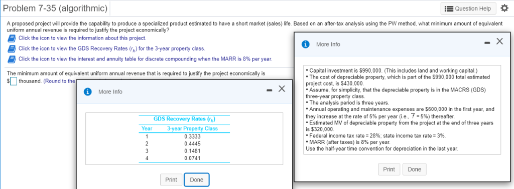Solved Problem 7-35 (algorithmic) Question Help A proposed | Chegg.com