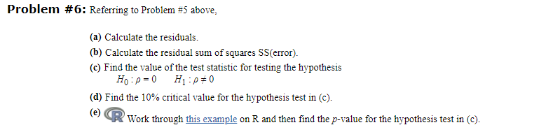 Solved Problem #5: Given the following five pairs of (x, y) | Chegg.com