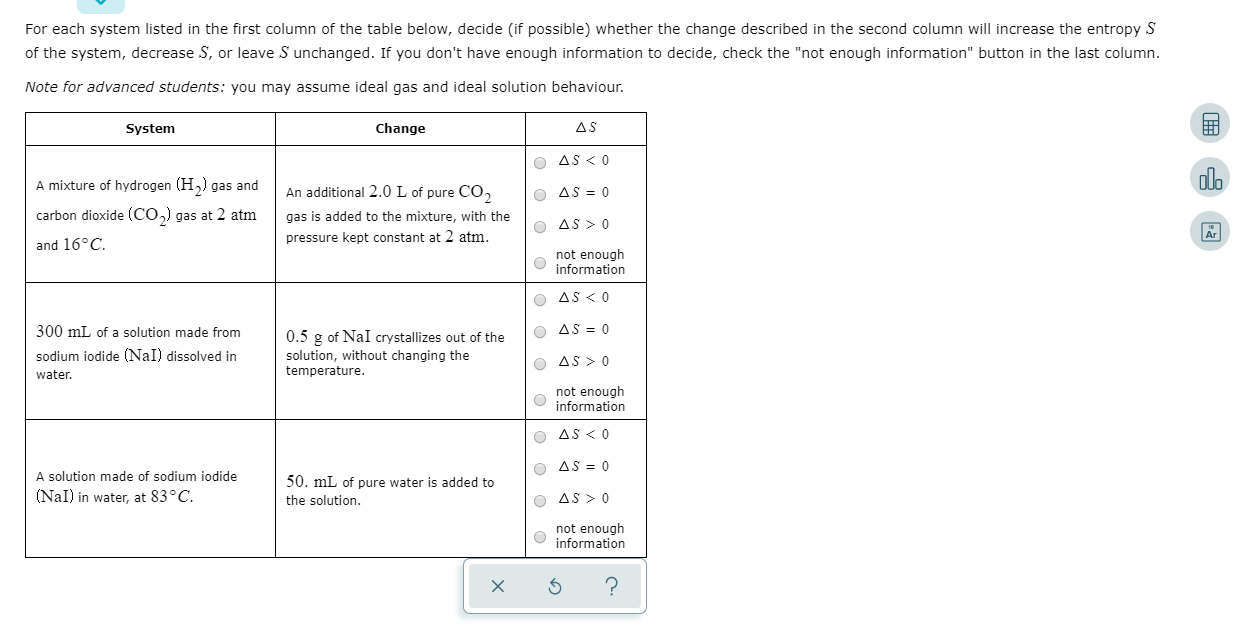 Solved For each system listed in the first column of the | Chegg.com