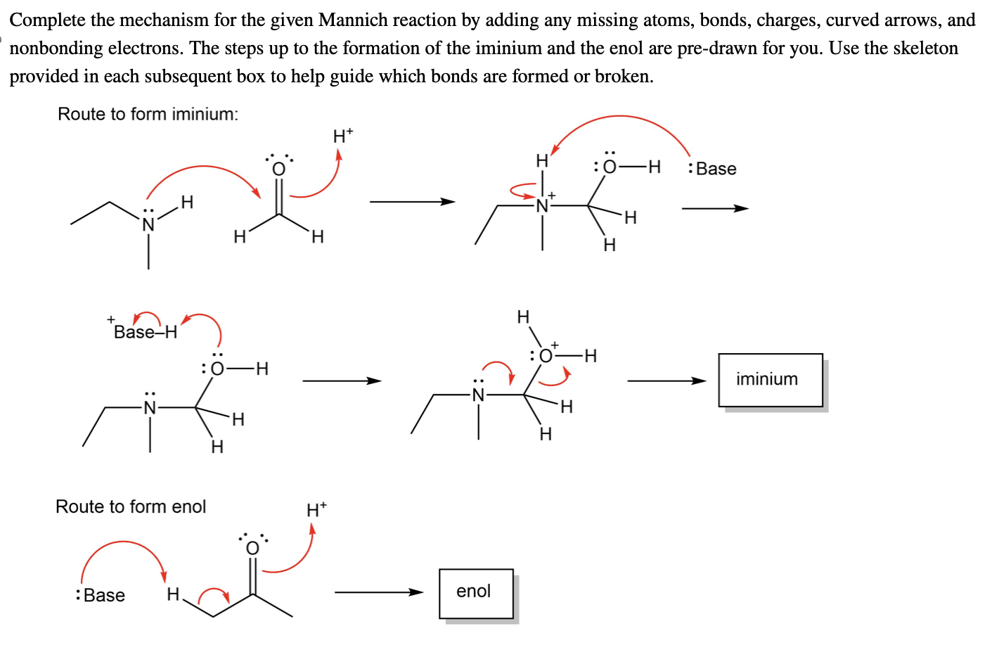 Solved Complete the mechanism for the given Mannich reaction | Chegg.com