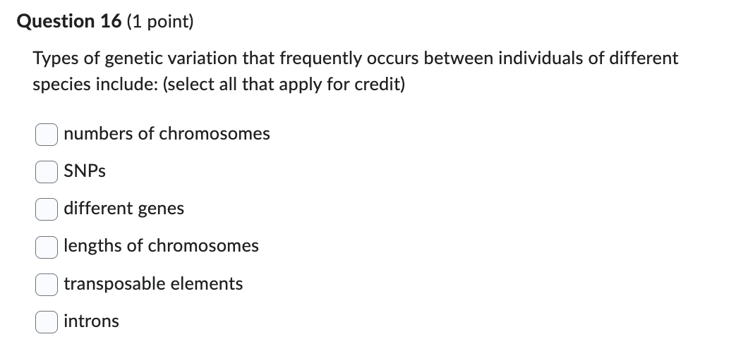 Solved Types of genetic variation that frequently occurs | Chegg.com