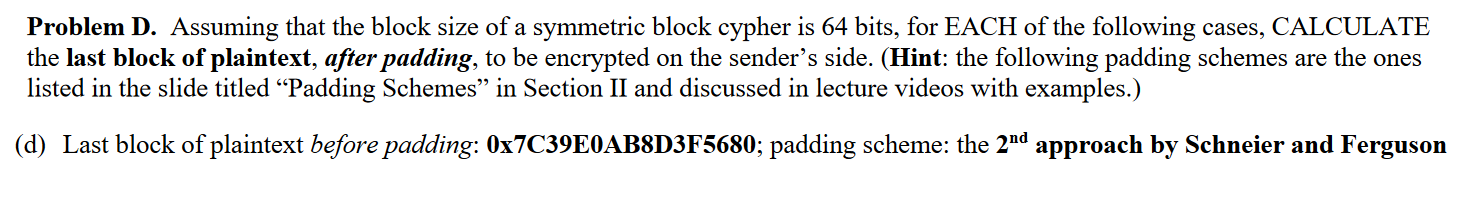Solved Assuming that the block size of a symmetric block | Chegg.com