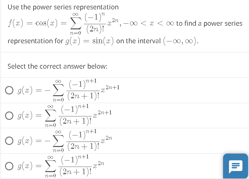 Solved Use the power series representation | Chegg.com
