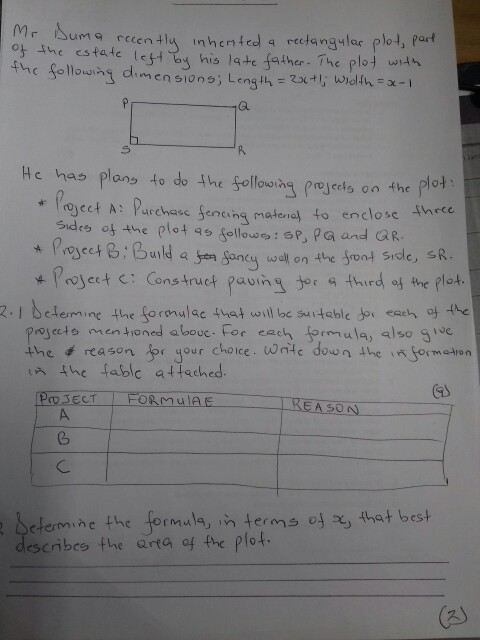 Solved Suma recently inherited a rectangular plot, part of | Chegg.com