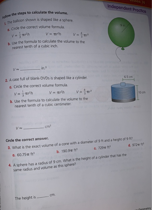 Solved sSon 36 Independent Practice the steps to calculate | Chegg.com