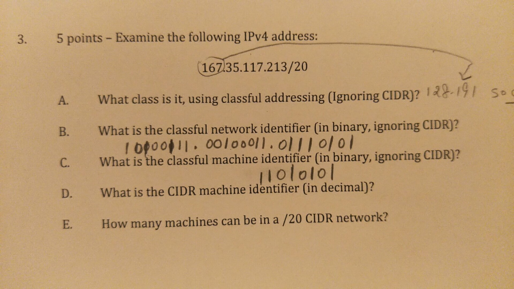 Solved 3. 5 points - Examine the following IPv4 address: | Chegg.com
