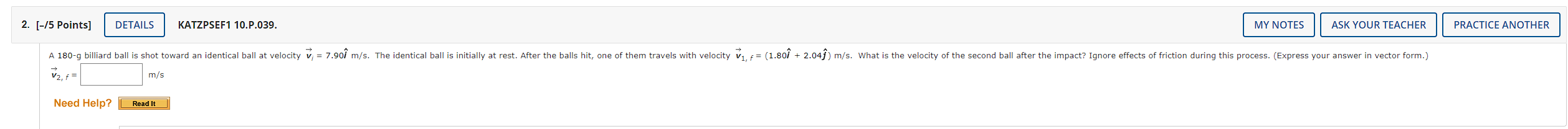 Solved v2,f= 1/5 Need Help? | Chegg.com
