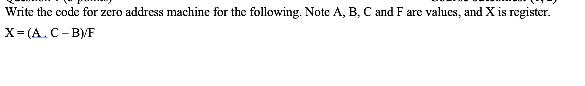 Solved - Pon100) ( - ) Write the code for zero address | Chegg.com