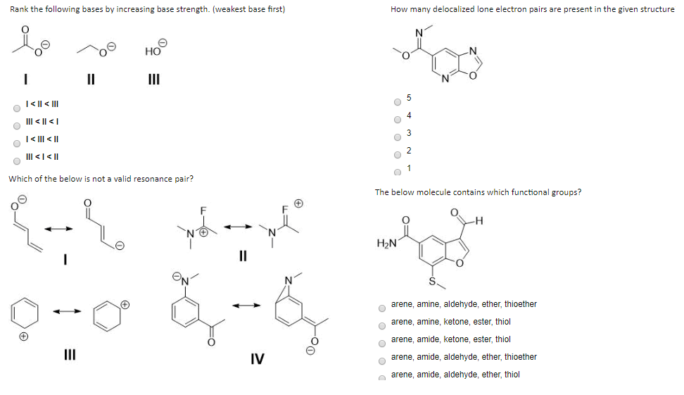 Solved Rank the following bases by increasing base strength. | Chegg.com