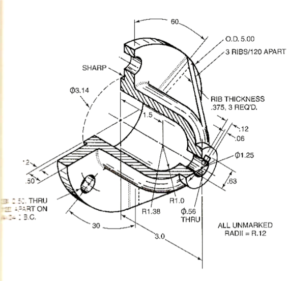 Solved Using SOLIDWORKS, model the object shown below. The | Chegg.com