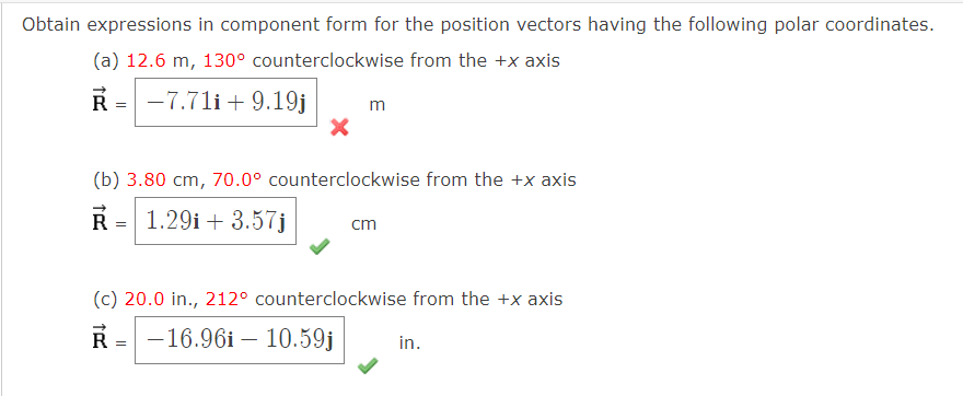 Solved btain expressions in component form for the position | Chegg.com
