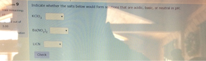 Solved Indicate whether the salts below would form solutions | Chegg.com