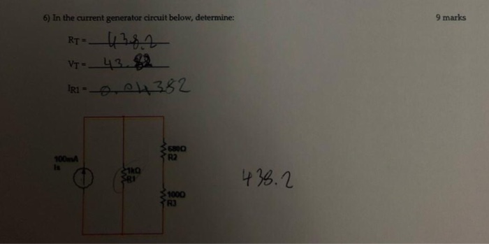 Solved 6) In the current generator circuit below, determine: | Chegg.com