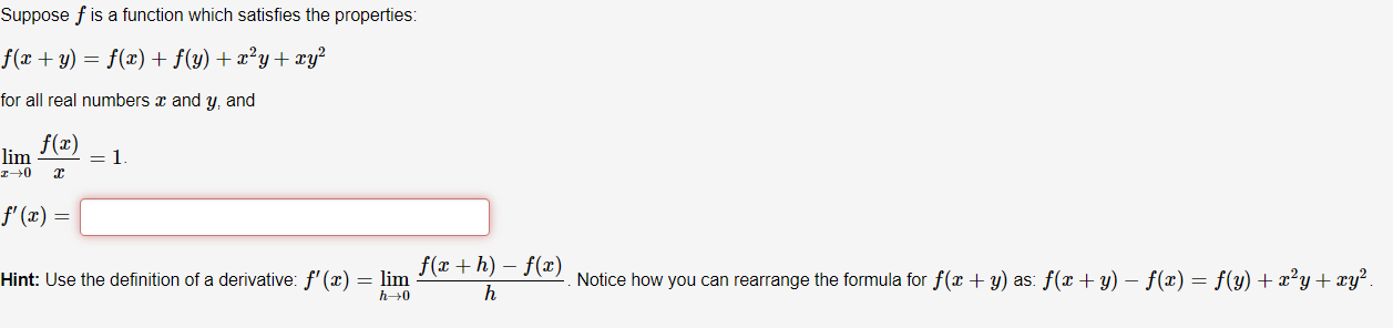 Solved Suppose f is a function which satisfies the | Chegg.com